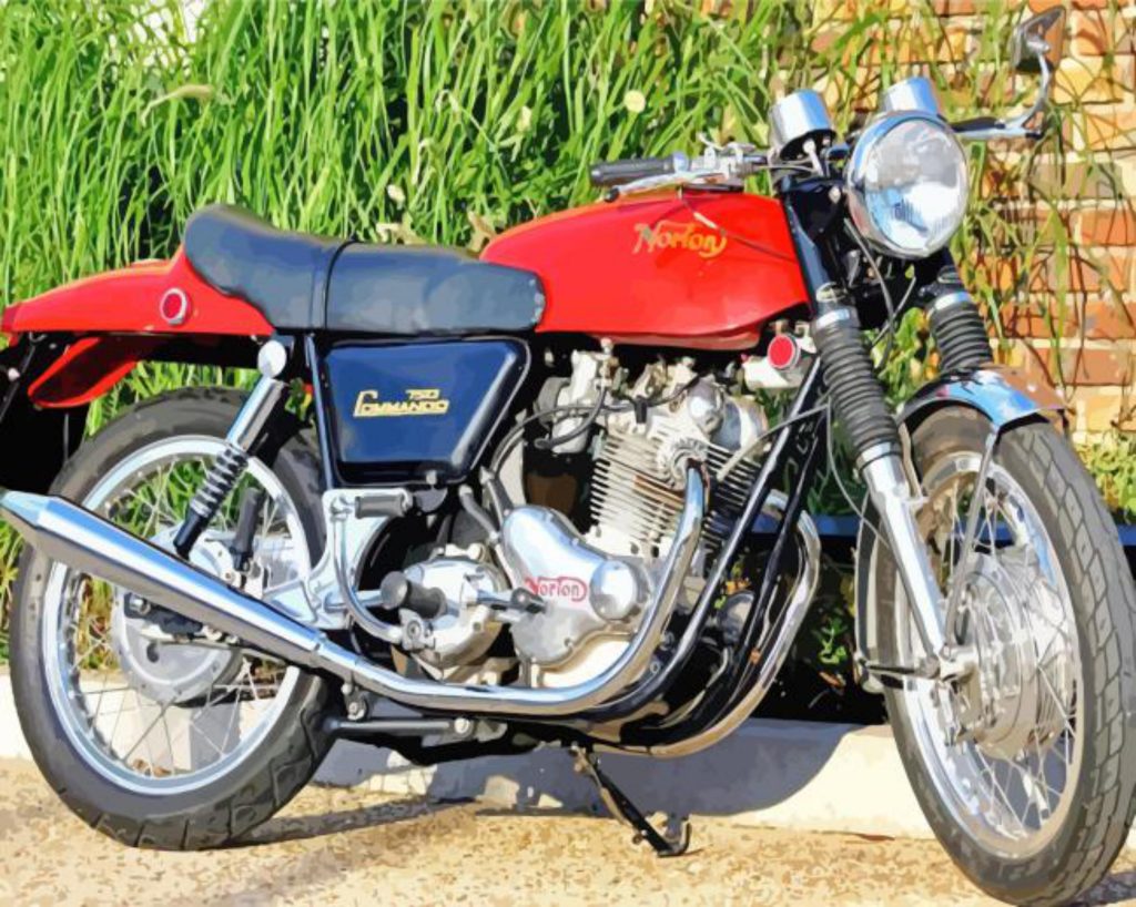 Red Norton 750 Commando Diamond Painting - DiamondPaintKit.SHOP