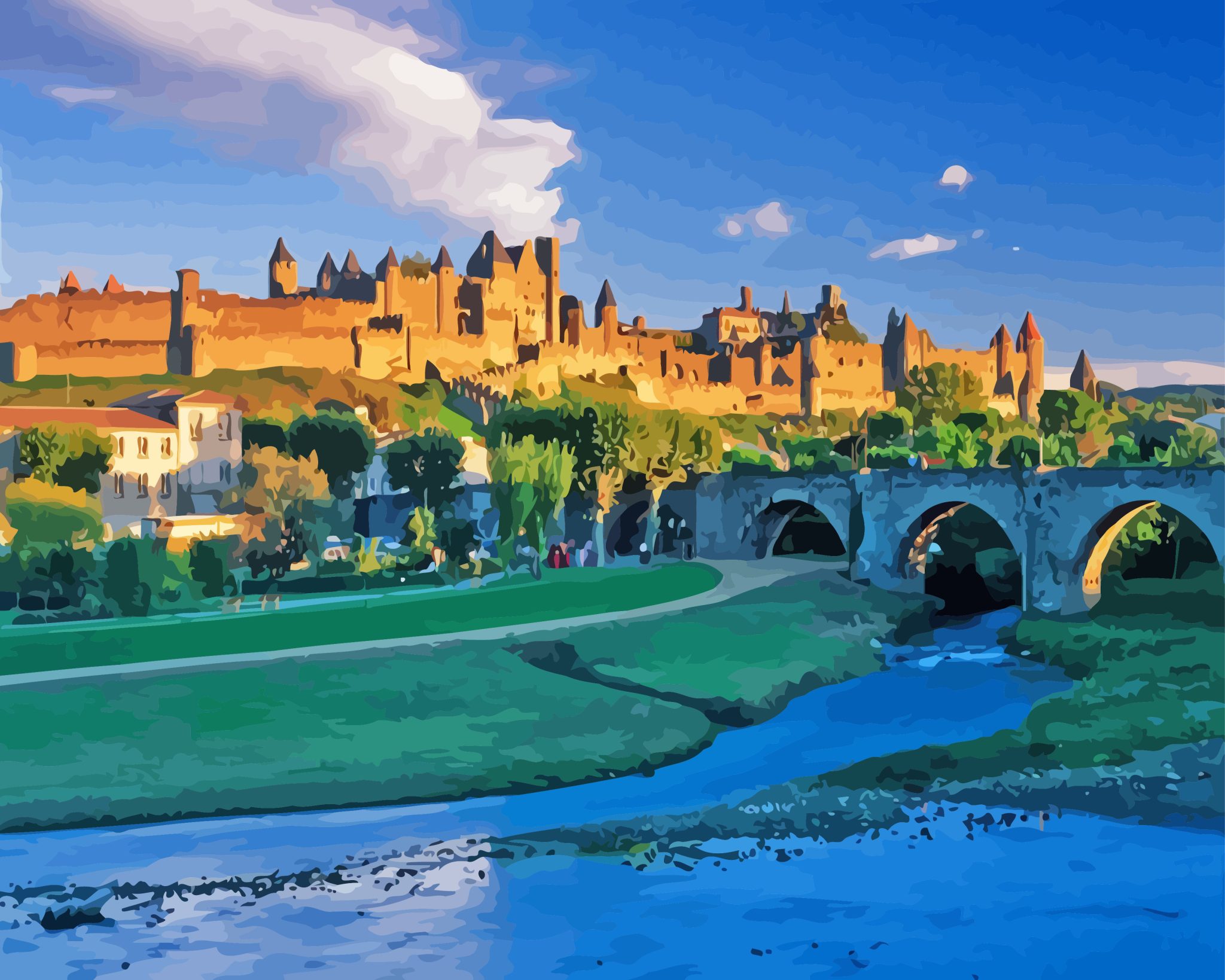 France Carcassonne Diamond Painting - DiamondPaintKit.SHOP