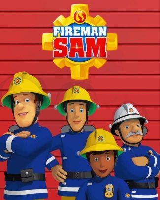 Fireman Sam Cartoon Diamond Painting - DiamondPaintKit.SHOP
